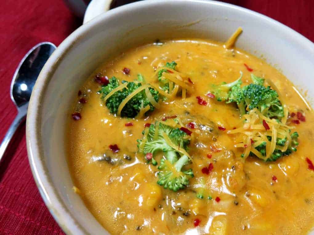 Cheesy Broccoli Corn Chowder - Apples for CJ