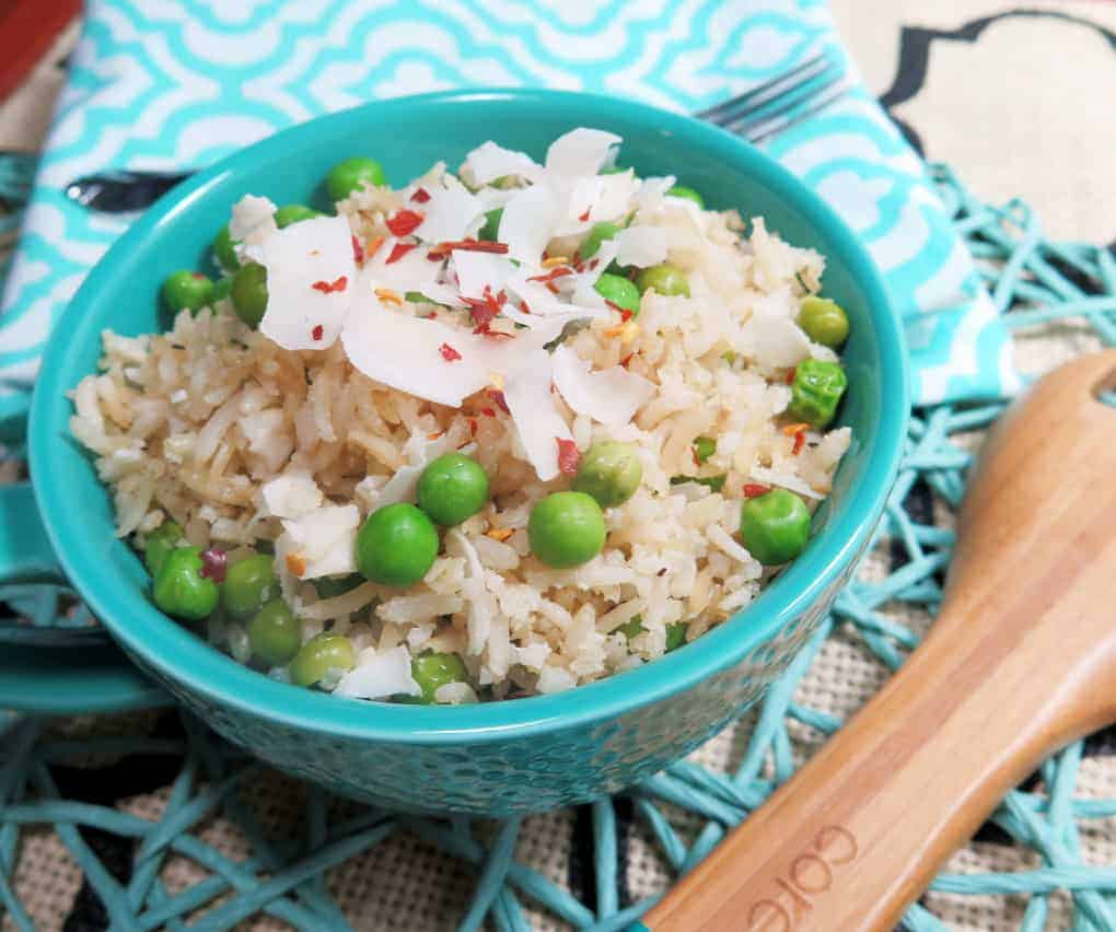Coconut Ginger Rice with Peas - Apples for CJ