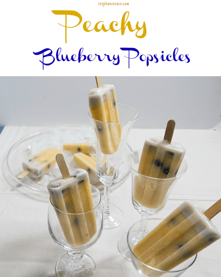 Peachy Blueberry Popsicles - Apples for CJ
