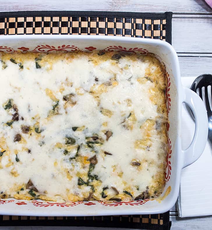 Spinach Mushroom Cheesy Rice Casserole - Apples for CJ