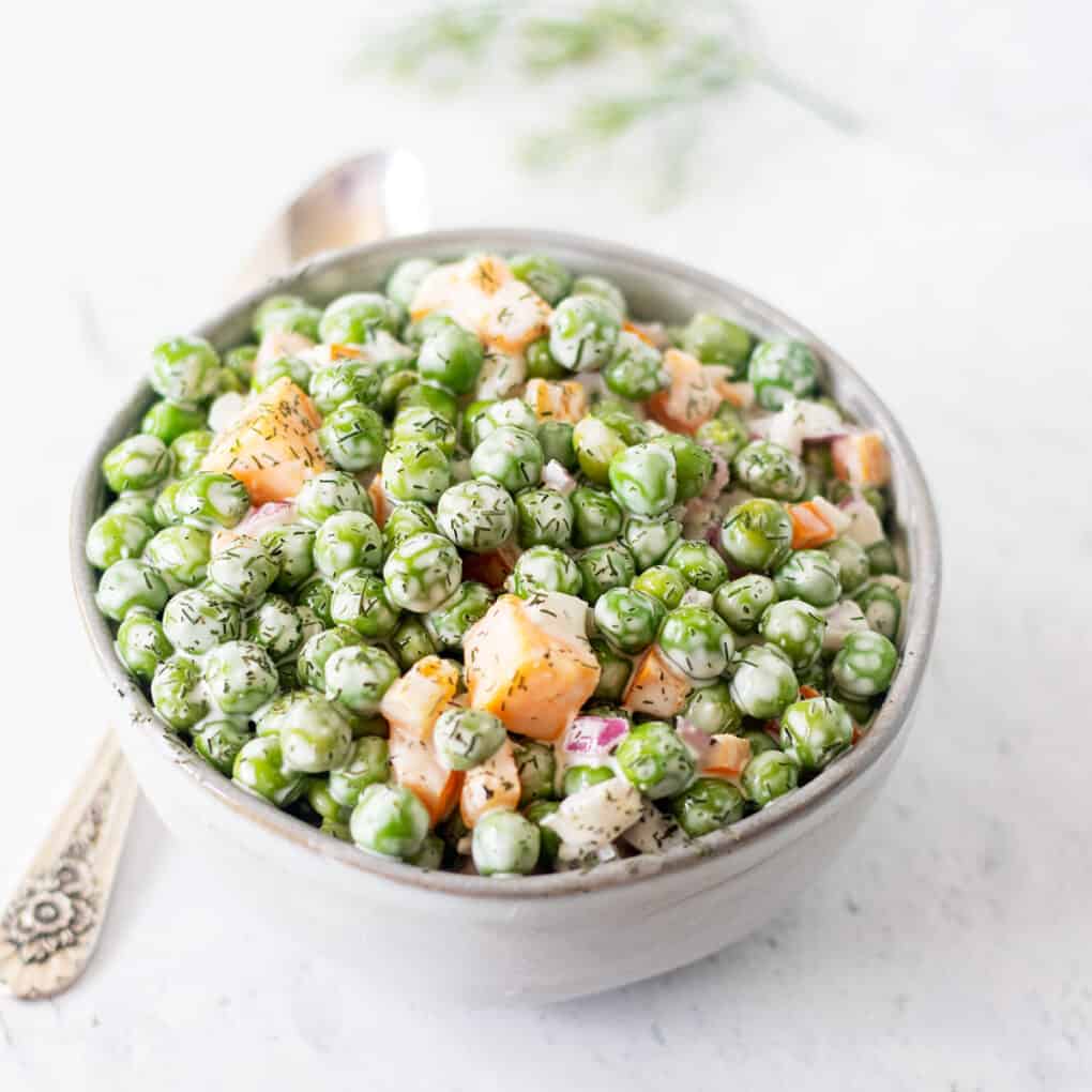 Easy Pea Salad (Gluten Free, Vegetarian) - Apples for CJ